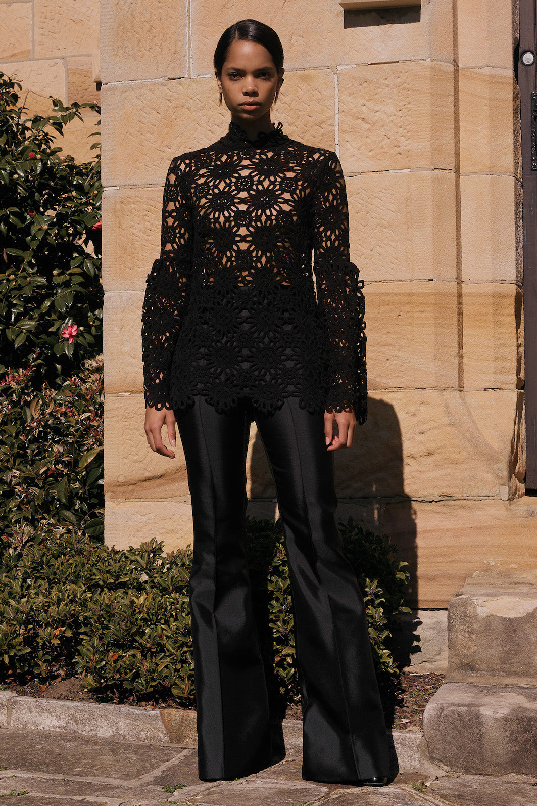 Bell Top in Black Lace by macgraw