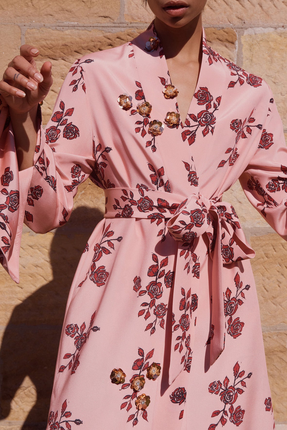St Peter's Robe in Pink rose print by macgraw